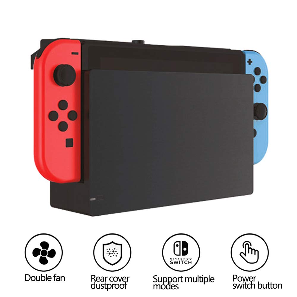 IPEGA PG-9155 Radiator Base with Cooling Fan for Nintendo Switch, Cooler for Nintendo Switch Docking Station, USB Heat Exhaust Ventilation for Nintendo Switch with Dual Fans Dustproof Back Cover
