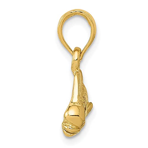 IceCarats 14K Yellow Gold Mahi Fish Necklace Charm Pendant 28mm x 22mm Only