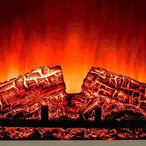VOMKR Large Electric Stove Fires Freestanding, Portable Electric Stove Heater Fireplace, Electric Fire with 3D Log Wood Burning Flame Effect & 2 Heat Settings (Color : Red)