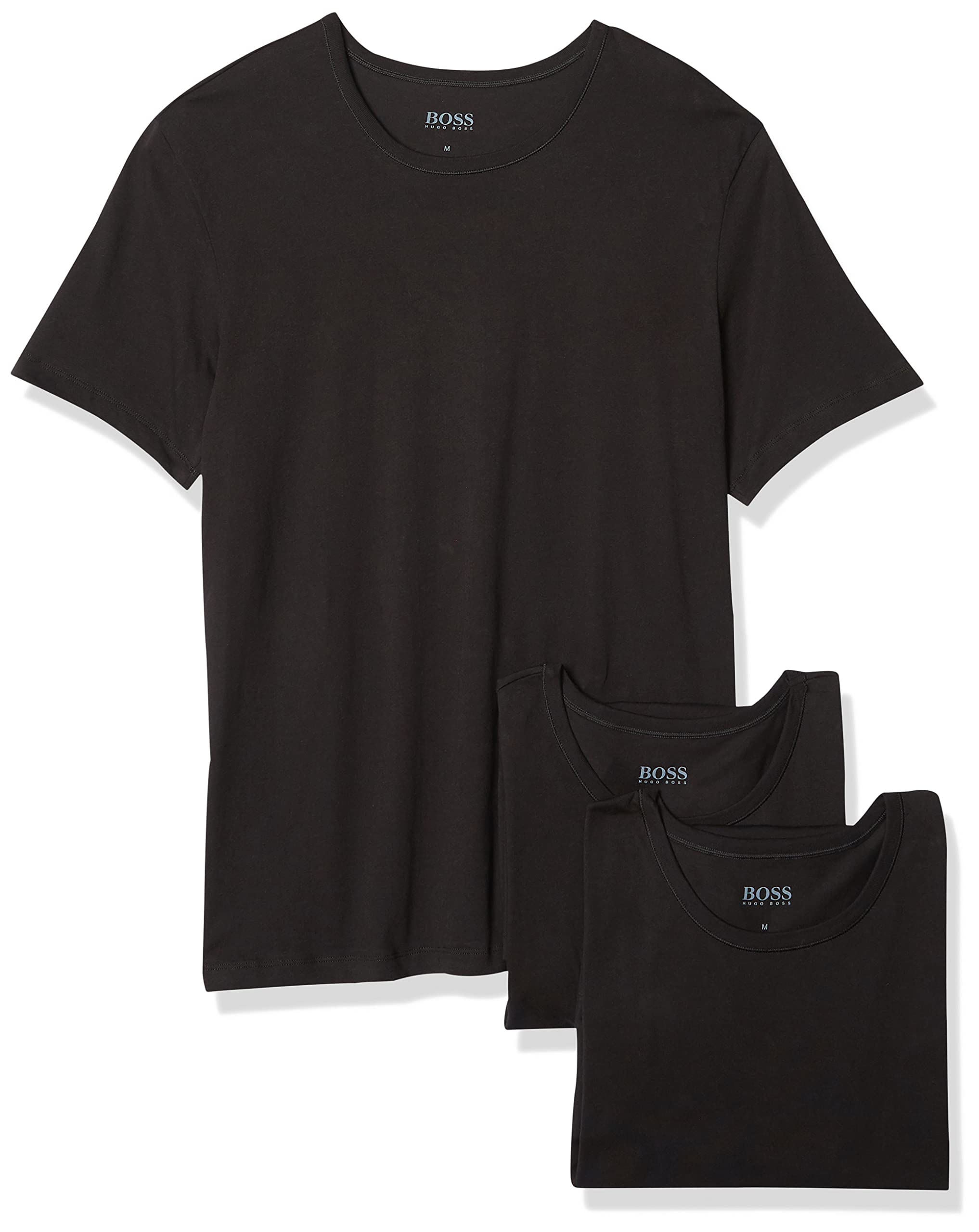 HUGO Boss Boss Men's T-shirt Rn 3p Us Co 10145963 01, black, Large