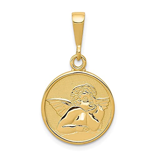 IceCarats 14K Yellow Gold Raphael Guardian Angel Necklace Charm Pendant 29mm x 16mm Only