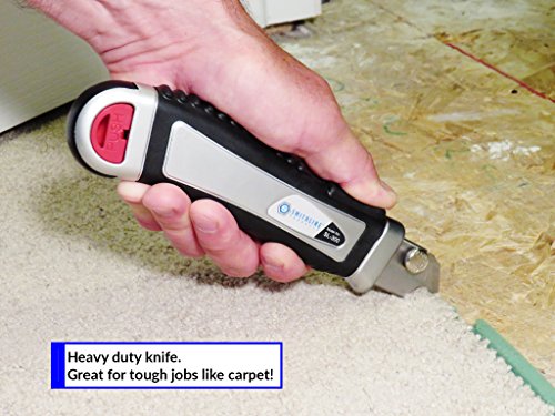 Smithline Heavy-Duty Professional Grade 25mm (1-inch) Large Utility Knife Retractable Razor Box Cutter Snap-off SK2 blades