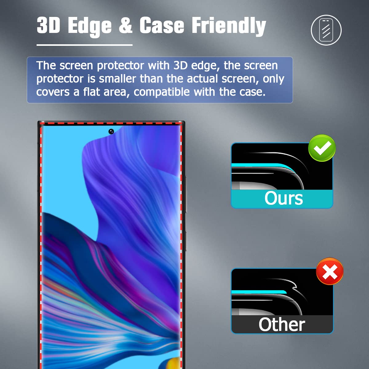 THRIKGOLD Screen Protector For Samsung Galaxy S22 Ultra Tempered Glass Full Coverage with 2 Pack Lens Protector[Case Friendly] [Bubble Free][Anti-Scratch][Touch Sensitive] S22 Ultra Screen Saver Film