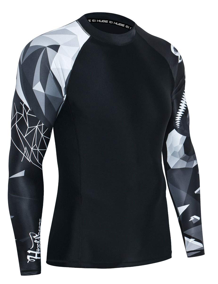 HUGE SPORTS Wildling Series UV Protection Quick Dry Compression Rash Guard (Cobra,M)