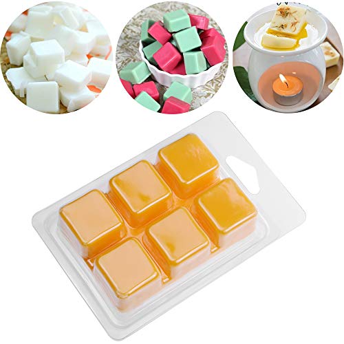 MILIVIXAY Wax Melt Containers-6 Cavity Clear Empty Plastic Wax Melt Molds-25 Packs Cubes Clamshells for Tarts Wax Melts.