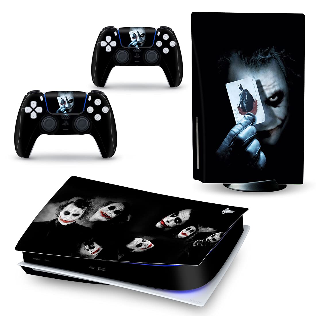 Mmoptop PS5 Skin Disc Edition Joker Console and Controller Vinyl Cover Skins Wraps for Playstation 5 Disc Version
