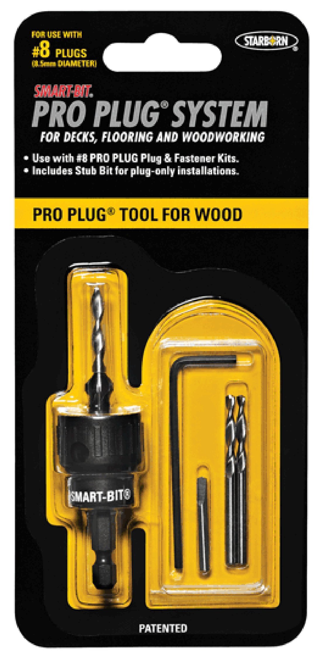 Starborn Industries Smart-Bit Pro Plug System Countersink Drill Bit Tool for Wood Decks, Flooring, and Woodworking
