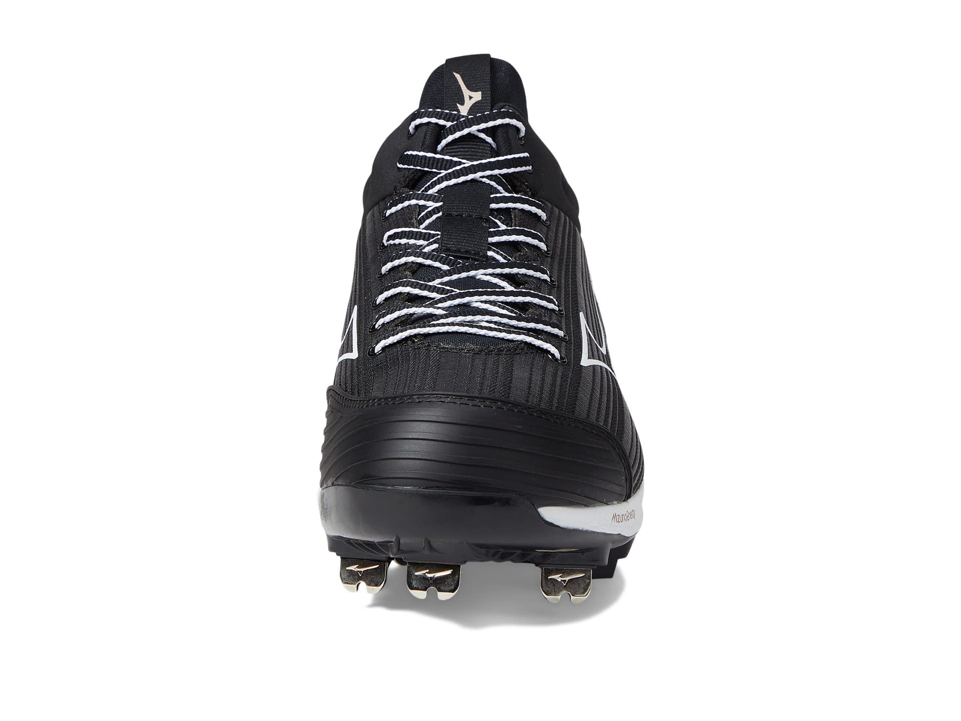 Mizuno Women's Sweep 6 Mid Softball Shoe, Black-White, 7