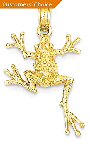 IceCarats 14K Yellow Gold Frog Necklace Charm Pendant Only