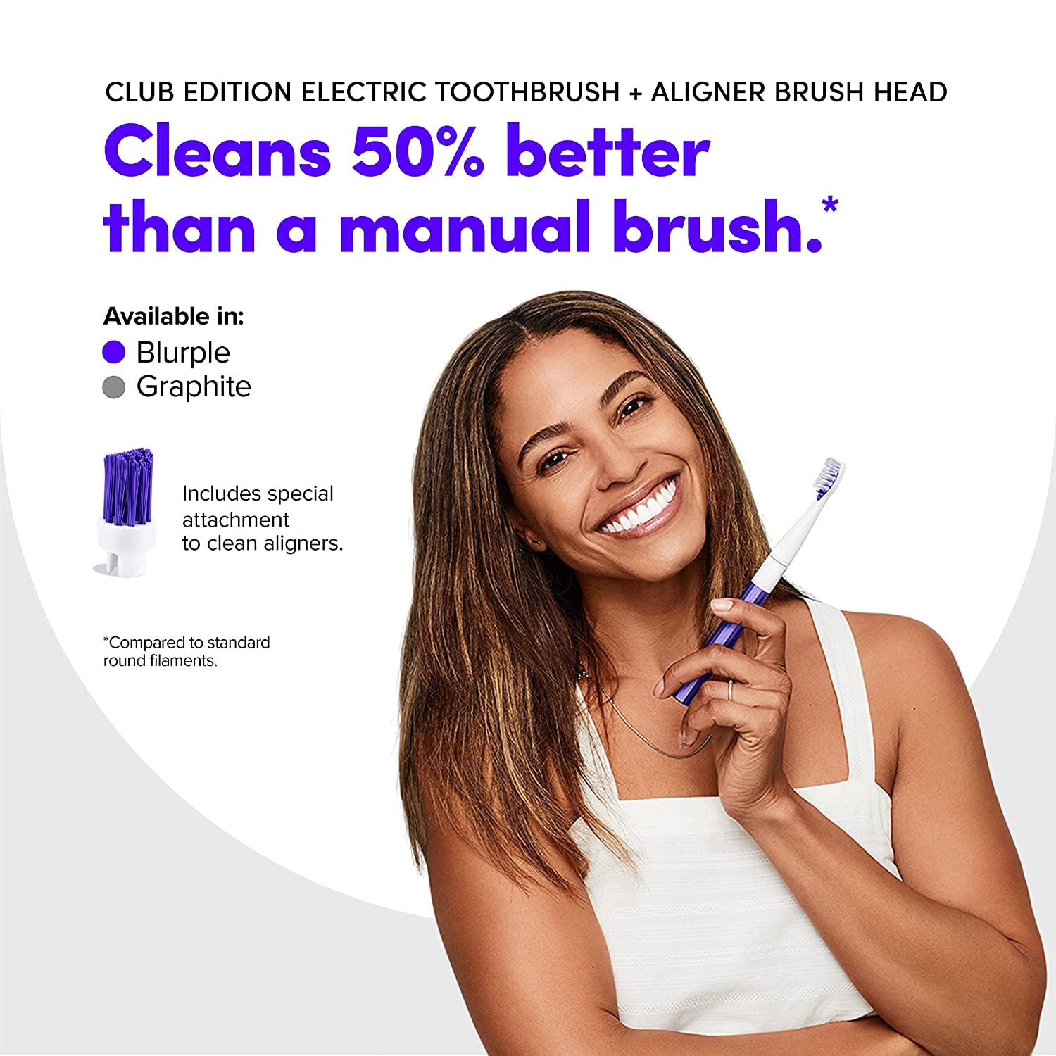 SmileDirectClub Aligner Essentials - Aligner Case, Electric Toothbrush Club Edition, 1 Replacement Brush Head