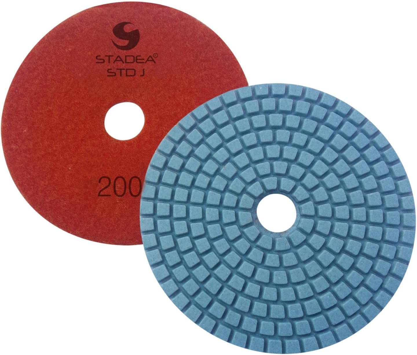 QuickT SPW702A Concrete Countertop Wet Polisher Variable Speed Grinder Sander Granite Stone Polisher Polishing Fabrication Tools Kit - 4" Diamond Polishing Pads for Concrete Granite Marble Tile Polish