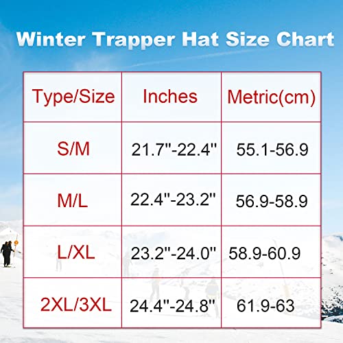 Winter Trapper Hat for Men Women Russian Fur Winter Ushanka Hat Men Aviator Bomber Hat with 100% Rabbit Fur Mens Trapper Hat Brown
