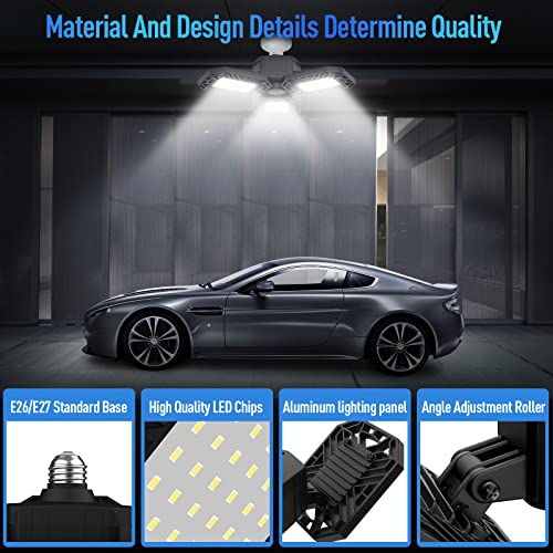 Rufbjkd Aluminum LED Garage Lights. Including 300LED Garage Light 2 Packs and 60W LED Garage Light 2 Packs