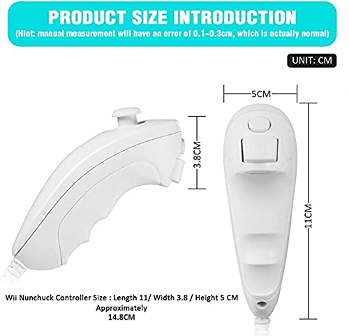 MODESLAB 4 Pack Wii Nunchuck Controller, Nunchuk Controllers Replacement Remote Joystick Gamepad Controller Compatible with Wii Wii U Console(White)