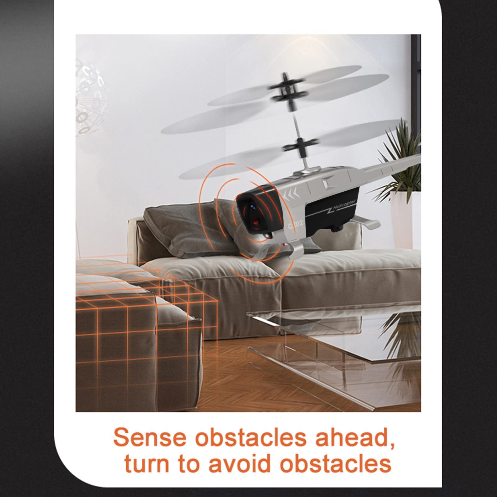 HTZKO Remote Control Helicopter for Kids, RC Helicopter for Adults, Induction Obstacle Avoidance Helicopter Toys for Boys Auto-Hovering One Key Take Off/Landing Helicopter Gift for Boys Girls