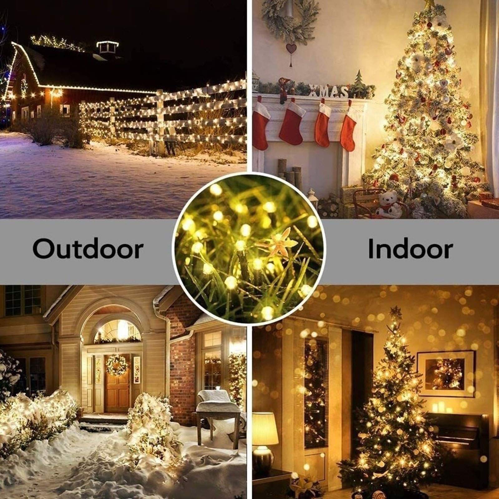 LIUPENGWEI 8Modes Solar Power Fairy String Lights Outdoor Decorative Light Waterproof IP65 with Light for Garden Home Wedding Party Christmas Halloween Decoration Lights String Garden Ghost Light