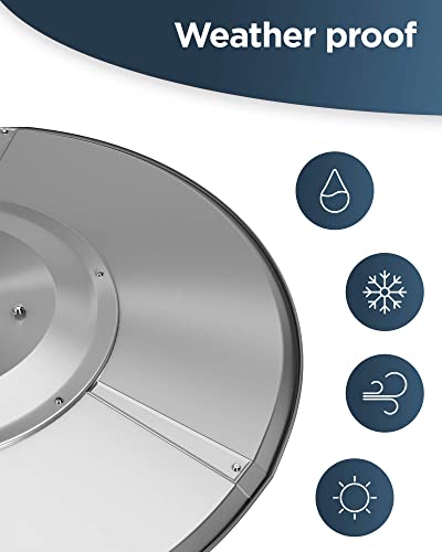 Rangland Heat Reflector Shield for Outdoor Propane Patio Heaters, Weatherproof Aluminum Top Dome-cap (All hardware included - Universal replacement fit)