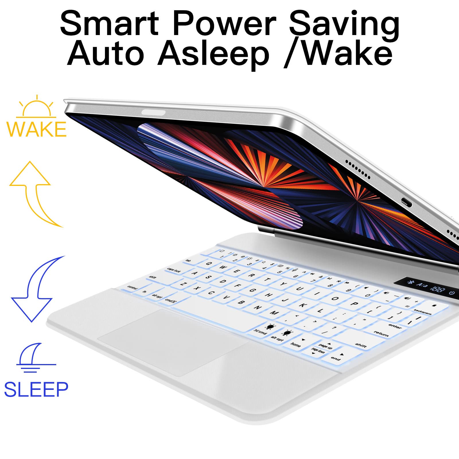 Tiaota Magnetic Keyboard Case for iPad Pro 11/10.9‑inch (3rd/2nd gen and ipad Air 5th gen), Magic Keyboard Case with iPadOS Shortcuts, Floating Cantilever Stand, with Backlit, Multi-Touch Trackpad