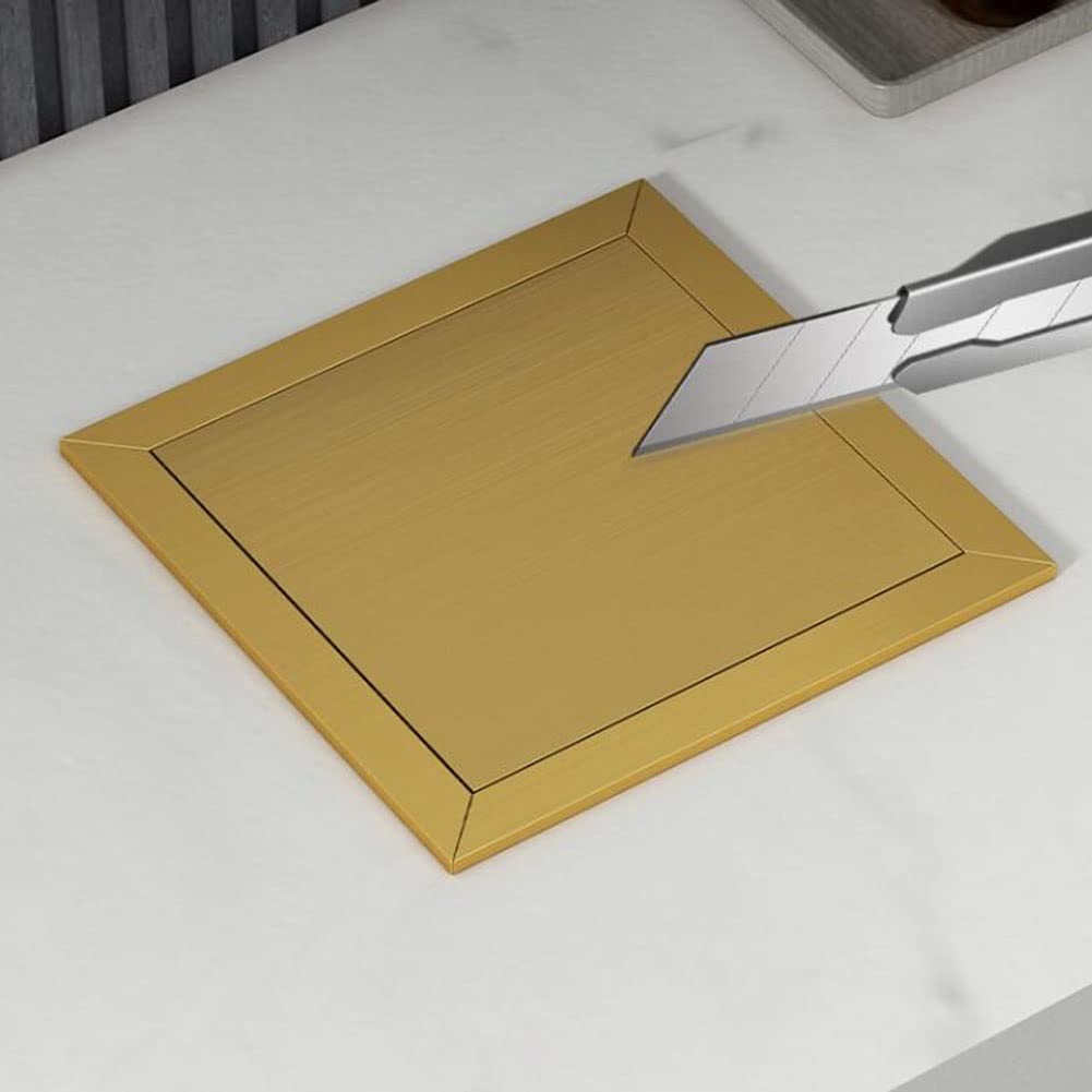 zktoermn Trash Cans Lids, 304 Stainless Steel Trash Grommet Flap Lid, 360 ° Rotation Flush Recessed Trash Can Lid Waste Chute Cover XJJUN (Color : Gold, Size : 22cm)