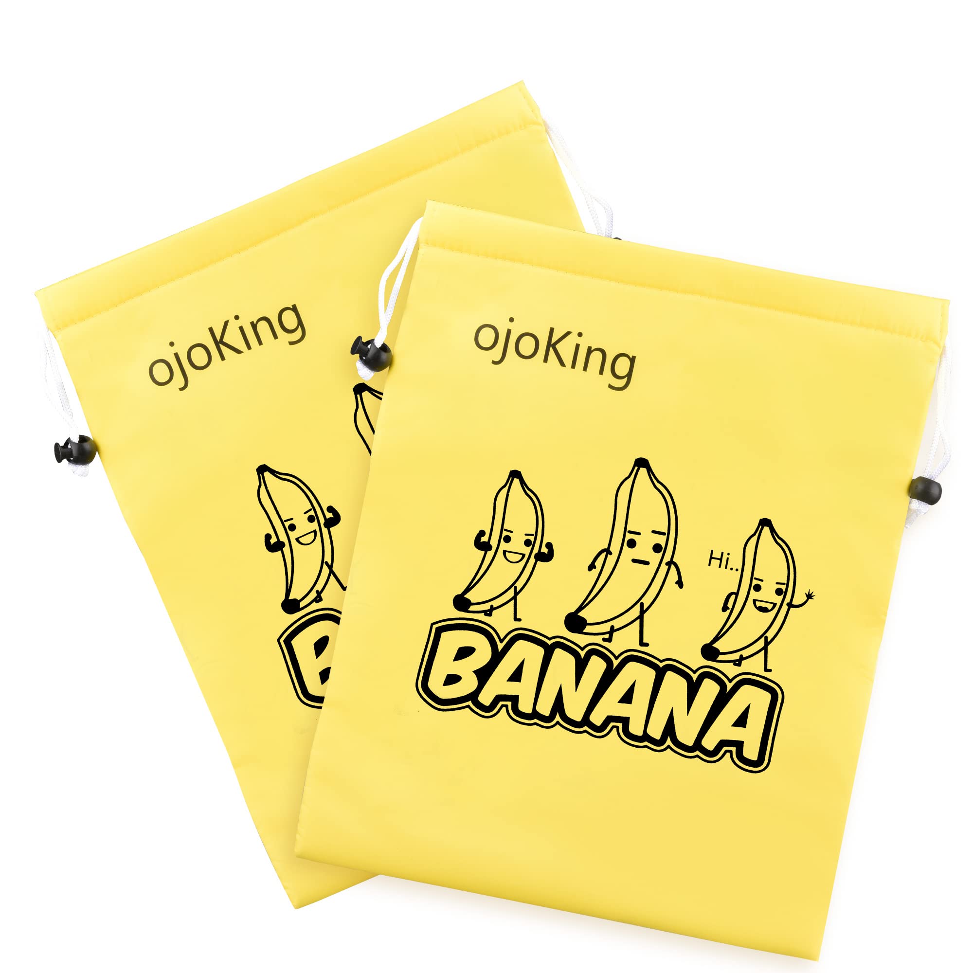 ojoking Yellow Banana Storage Bag keeps fresh for a long time, reusable fruit storage bag,keep bananas fresh,banana saver,banana bags to prevent ripening,(SET OF 2)
