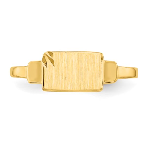 IceCarats 14K Yellow Gold Custom Engraved Signet Ring Handmade Personalized Monogram Initial Letter Band Size 3