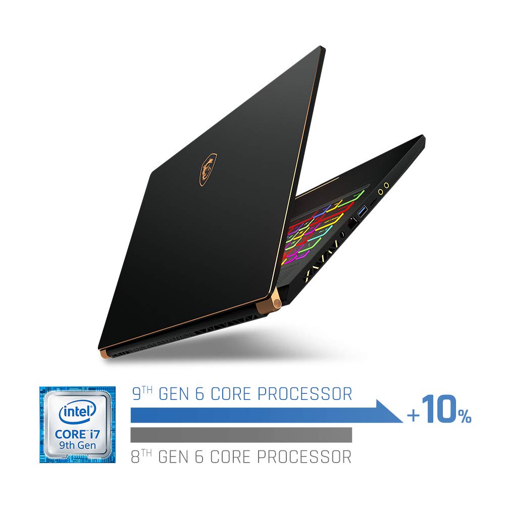 MSI GS75 Stealth-248 17.3" Gaming Laptop, 144Hz Display, Thin Bezel, Intel Core i7-9750H, NVIDIA GeForce RTX2070, 32GB, 512GB NVMe SSD, Thunderbolt 3
