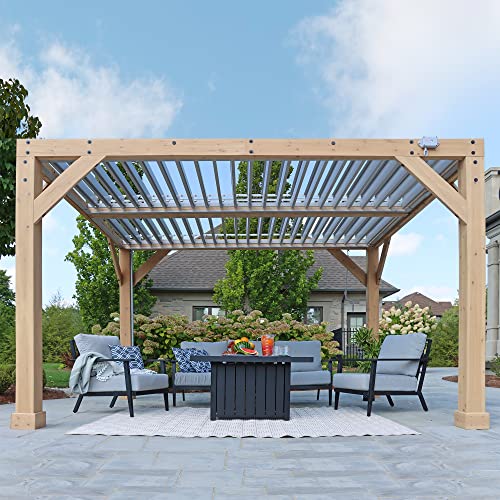 Yardistry 10 x 12 Meridian Wood Room with Louvered Roof