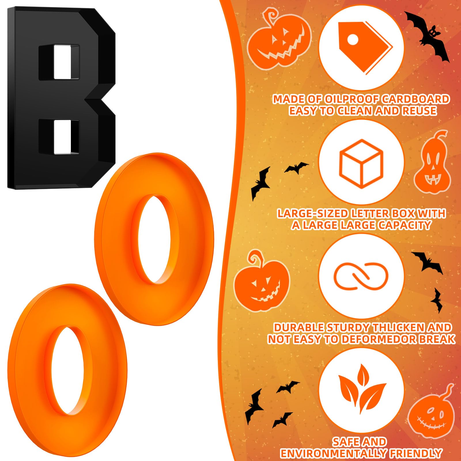 Watersay Halloween Charcuterie Board Fillable Letter Paper Cardboard Halloween Boo Serving Trays and Platters Halloween Decoration with LED Light Strings for Cheese Cookie Candy Nuts Party Supplies