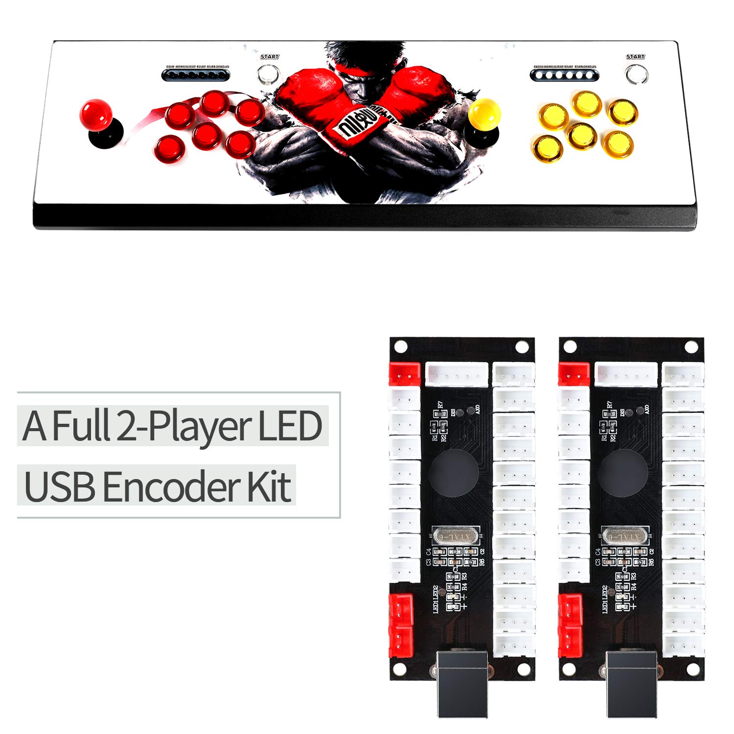 Hikig Zero Delay LED PC Encoder USB to Joystick for LED Arcade Buttons & Joysticks - DIY Your Own Arcade Game Console - MAME, Raspberry Pi Compatable