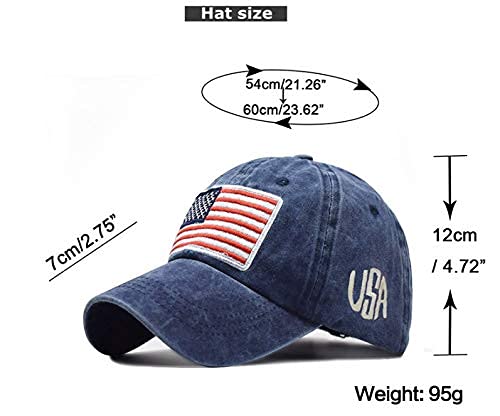 IZUS American Flag,Distressed Baseball Hat β Distressed Cotton-Blend Dad Hat Embroiderred for Adult (Navy)