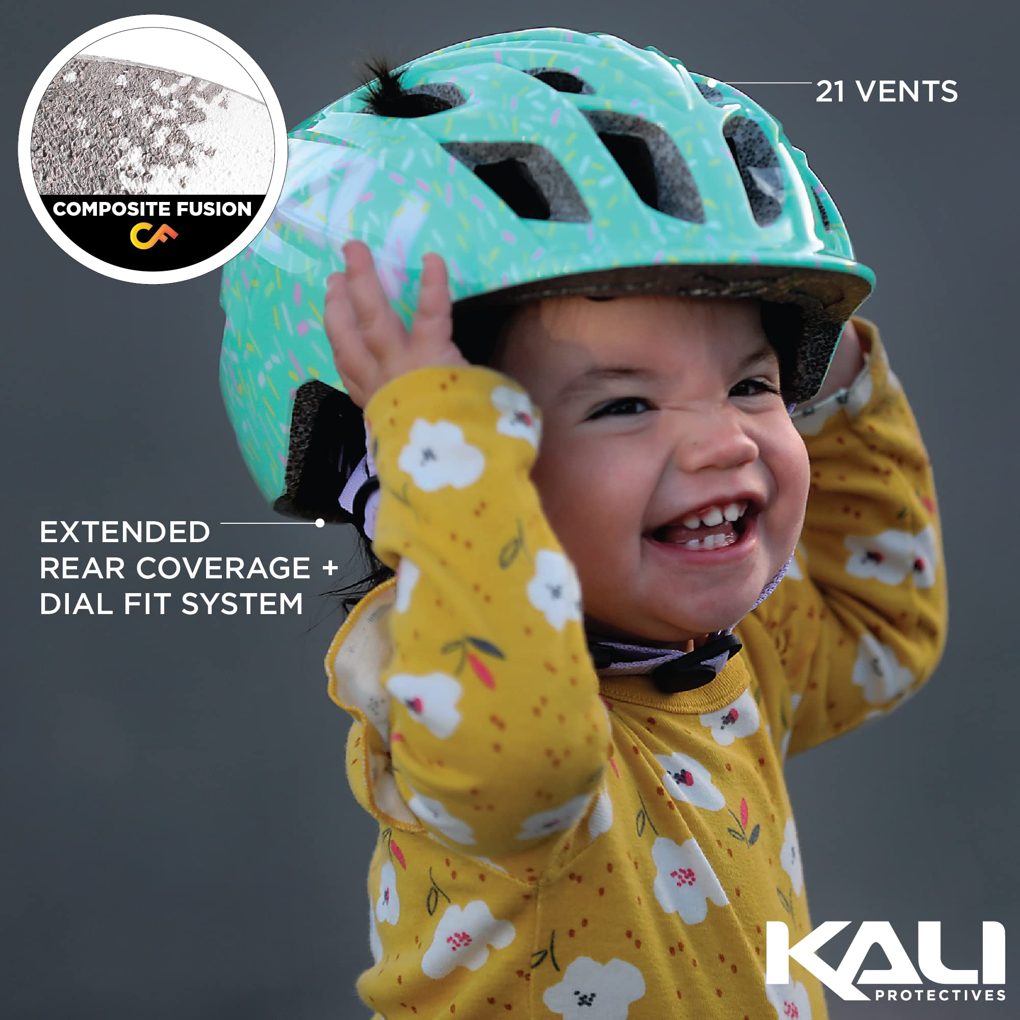 Kali Protectives Chakra Kids Bicycle Helmet; Mountain in-Mould Mountain Bike Helmet for Kids Equipped with an Integrated Visor; Dial Fit Closure System; with 21 Vents