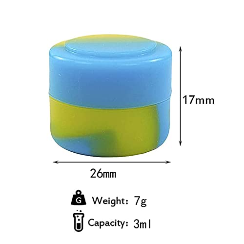 Thufans 3ML Silicone Containers 80pcs Non-Stick Wax Containers Kitchen Oil Wax Concentrate Jars Multi Use Storage Jar Different Color