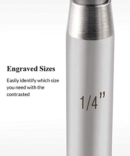QWORK VIX Bits Self Centering Clic Change Door Hinge Drill Bit Set High-Speed Steel, 5/64", 7/64", 9/64", 11/65", 5mm, 13/64", 1/4"(Black)