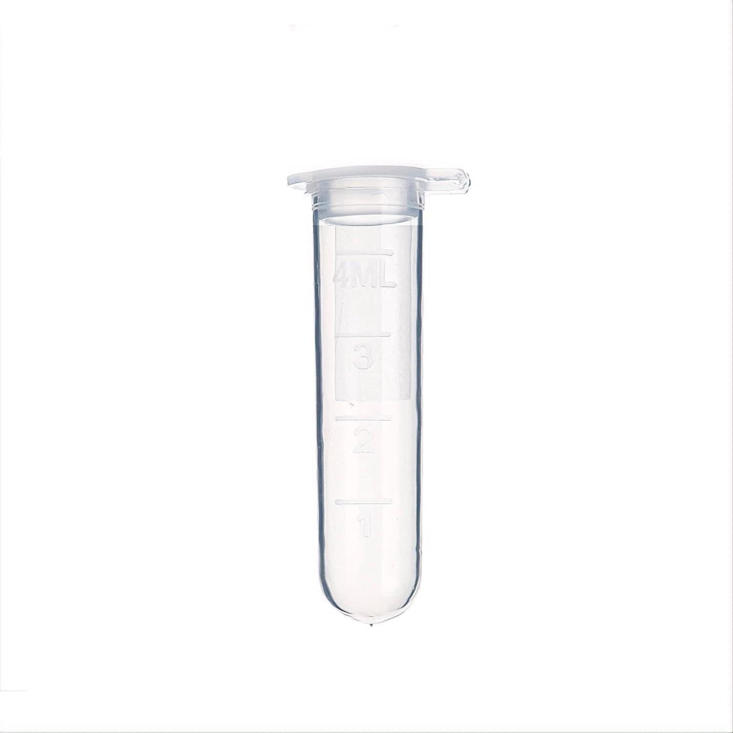 zoomto 5ml Microcentrifuge Tubes 300PCS,Centrifuge Tubes with Attached Lid,Clear Round Micro Centrifuge Small Sample Bottle Vials Container for Lab,Plastic Lab Snap Tubes,Clear Graduation,Bag Pack