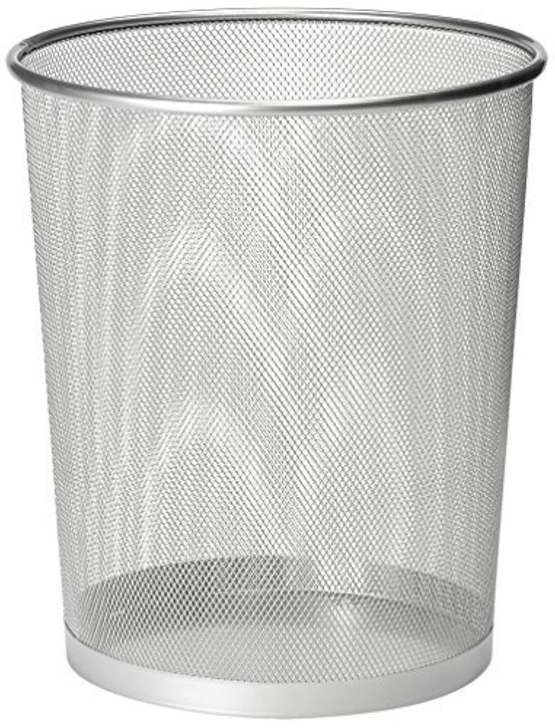 Zuvo Circular Mesh Waste Paper Bin | Lightweight Waste Basket Garbage Can | Metal Trash Bin Ideal for Kitchen Home Office Bin Dorm Room Living Room Desk Bedroom. (1 Silver) (27 X 24 cm)