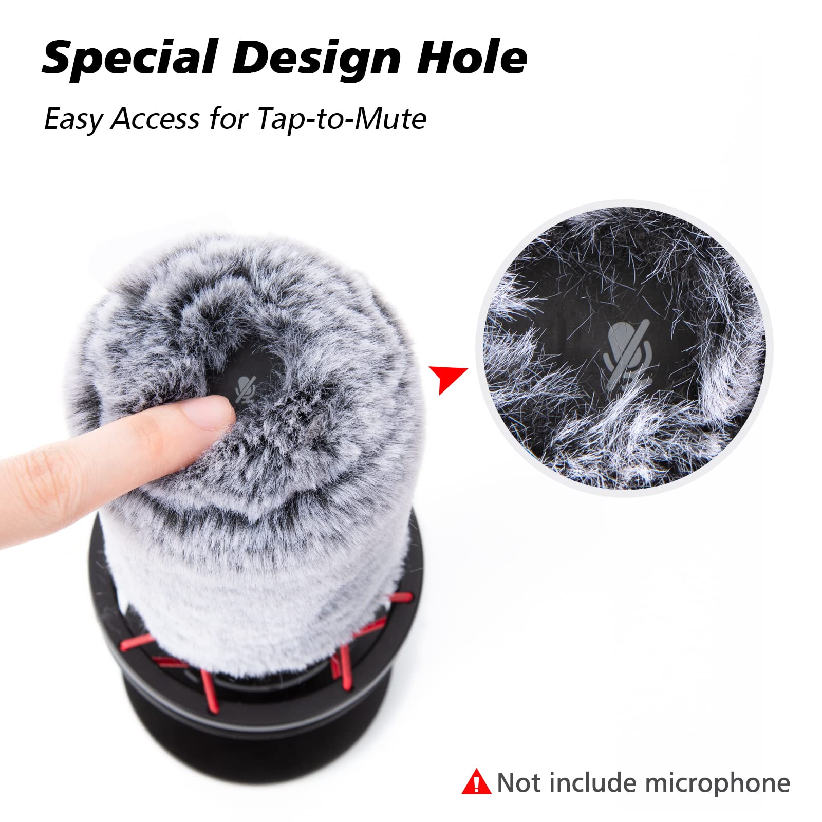 Microphone Windscreen Pop Filter Compatible with HyperX QuadCast - Mic Foam Cover with Furry Windscreen Muff for HyperX QuadCast S,QuadCast S White (2 Pack)