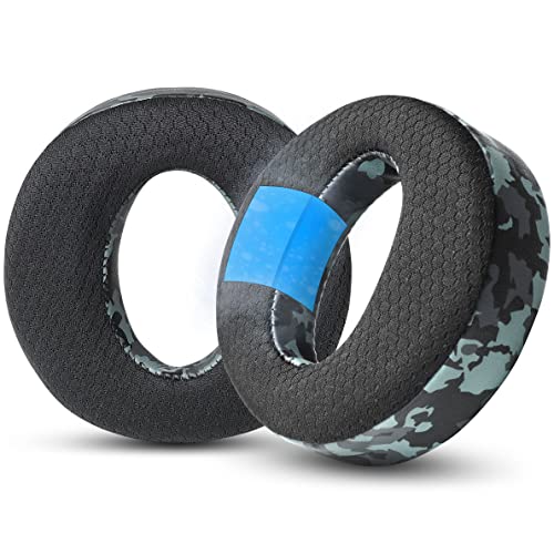 WC Freeze PS5 -  Hybrid Fabric Cooling Gel Replacement Earpads for Sony Playstation 5 PS5 Pulse 3D Headphones Made by Wicked Cushions, Improved Durability, Thickness and Sound Isolation | Black Camo