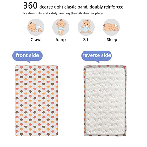 Seashells Themed Fitted Crib Sheet,Standard Crib Mattress Fitted Sheet Ultra Soft Material-Baby Sheet for Boys Girls,28β x52β,Multicolor