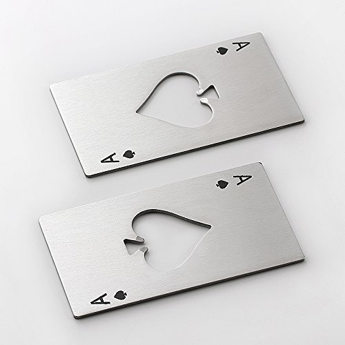 QLL Bottle Opener, 6 Pcs Stainless Steel Credit Card Size Casino Bottle Opener for Your Wallet