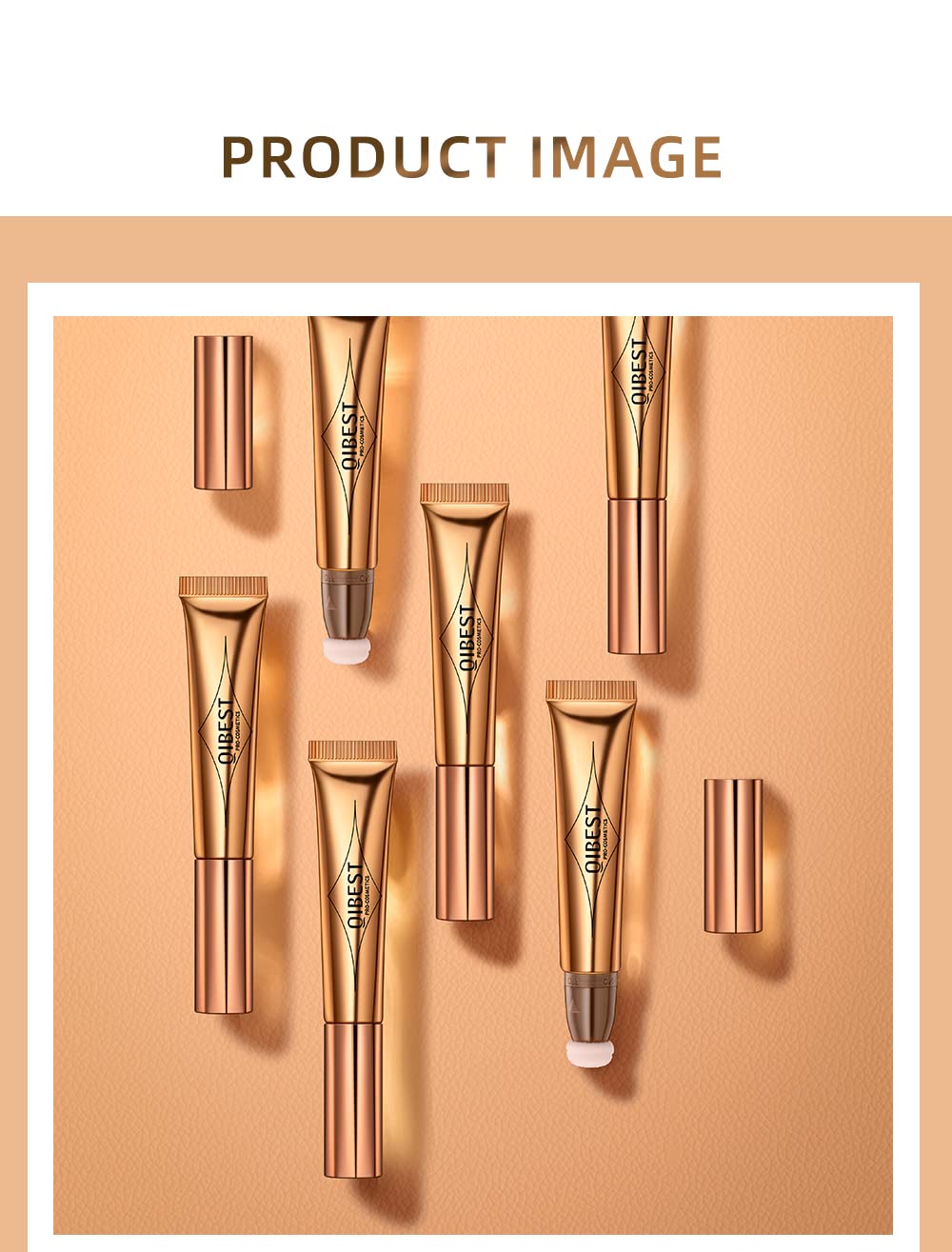 URQT Cream Bronzer Contour Beauty Wand, Highlighter Blush With Cushion Applicator, Liquid Face Makeup Wand Lightweight Natural Super Silky Stick Light (4# Highlight Pearl White)