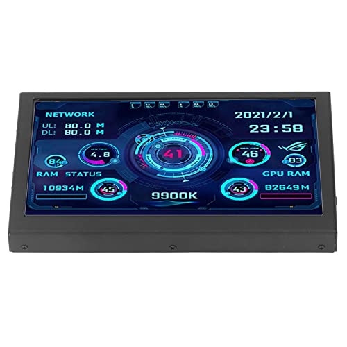 Secondary Screen, 7in ABS Computer Display Monitor Easy Operation Stepless Bright Adjustment Auto Shutdown for Office