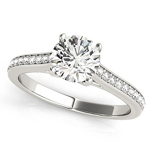 JewelMore 1/2ctw Diamond Engagement Ring in 10k White Gold (white-gold, 8)