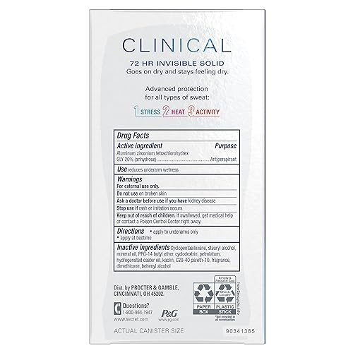 Secret Clinical Strength Clear Gel Antiperspirant and Deodorant, Stress Response, 1.6 oz (Pack of 3)