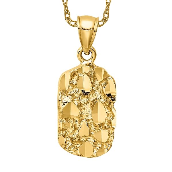 IceCarats 14K Yellow Gold Nugget Necklace Charm Pendant Only
