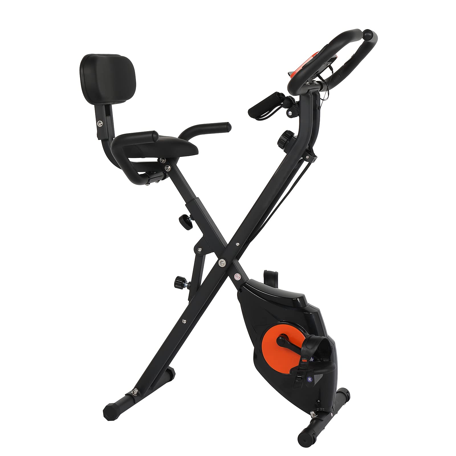 MengK Home Folding Exercise Bike Black