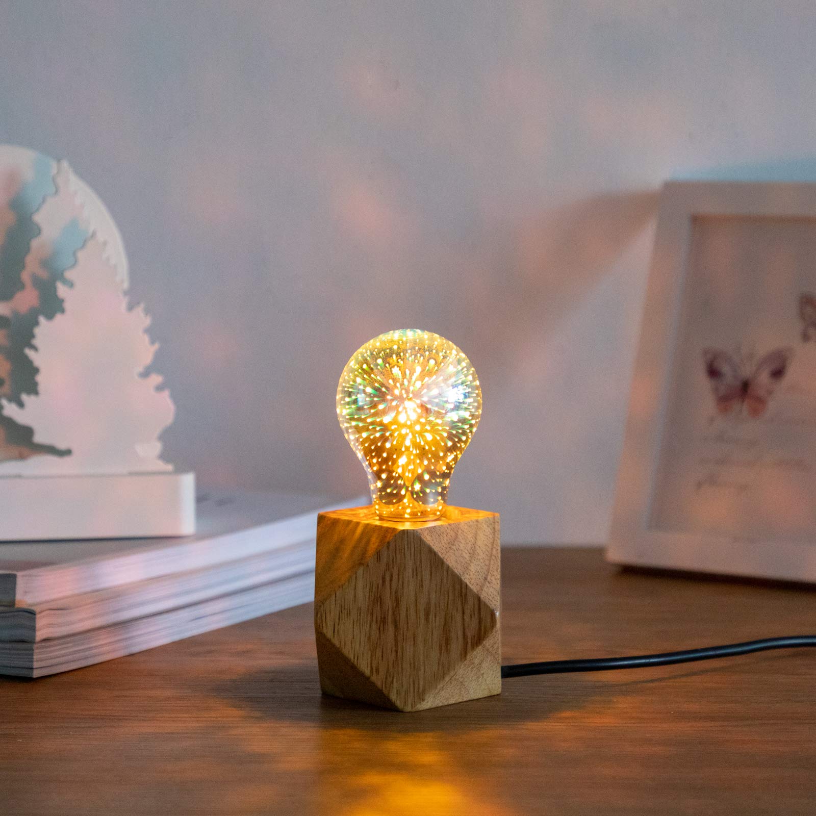 KYTD E27 E26 LED Infinity 3D Fireworks Effect LED Light Bulb, Star Firework Light Bulb,4.3" H x 2.4" D, Decorative Bulbs, Atmosphere Light Bulb,100V -260V, 4.5Watts