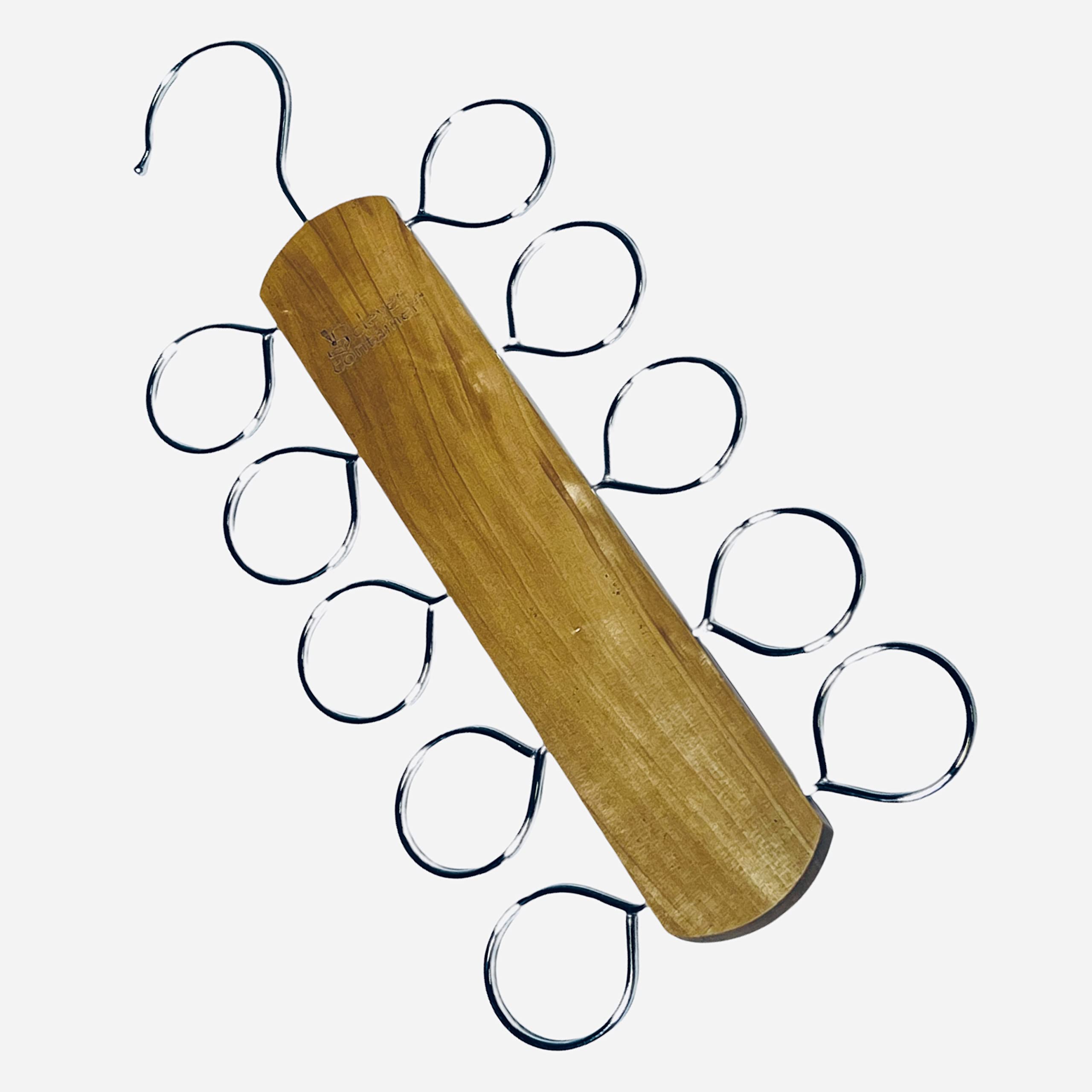 RoomForLife - Solid Wood & Metal Accessory Hanger for Small Garments, Scarves, Necklaces, Ties and More - 20 Metal Arms - Get and Stay Organized