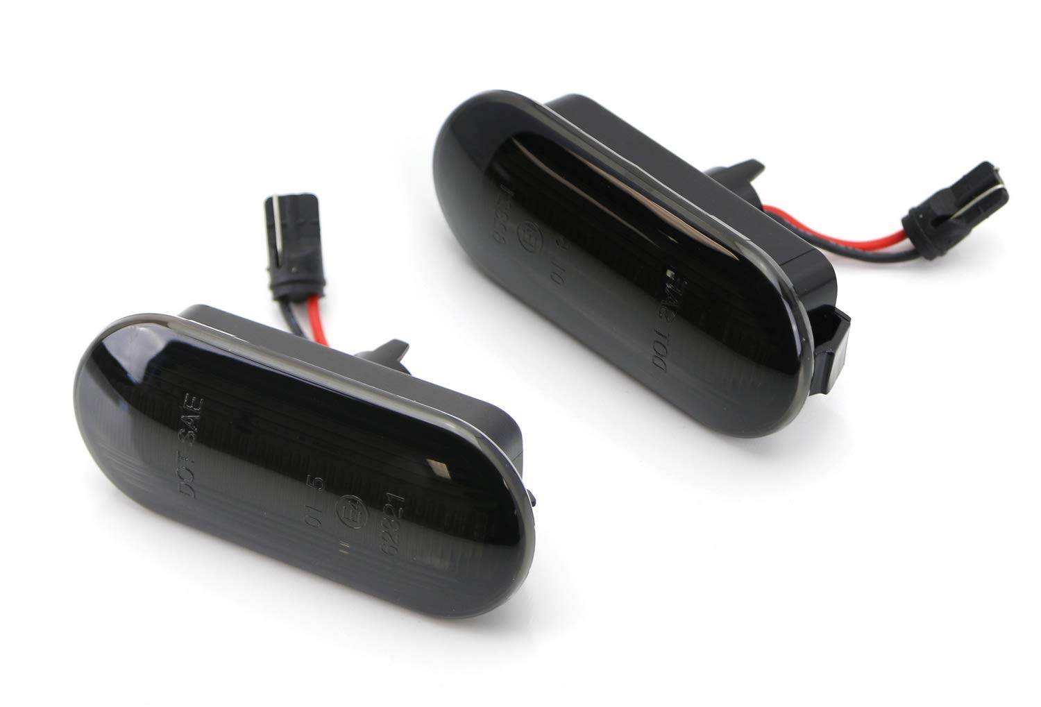 iJDMTOY Smoked Lens Amber Full LED Front Side Marker Light Kit Compatible With Volkswagen MK4 Jetta GTI R32 Beetle etc., Powered by 15-SMD LED, Replace OEM Sidemarker Lamps