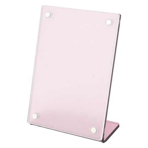 LJCM Slanted Back Photo Frame, Wide Application 3 Inch Multi Purpose Acrylic Self Standing Photo Frame L Shaped for Business Cards for Office (Pink)