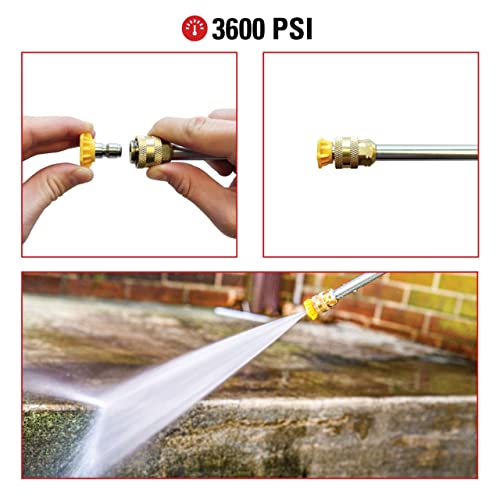 Simpson Cleaning 80145 3600 PSI Universal Pressure Washer Nozzles, 1/4-Inch Quick Connect, Hot- or Cold-Water Use, Set of 5